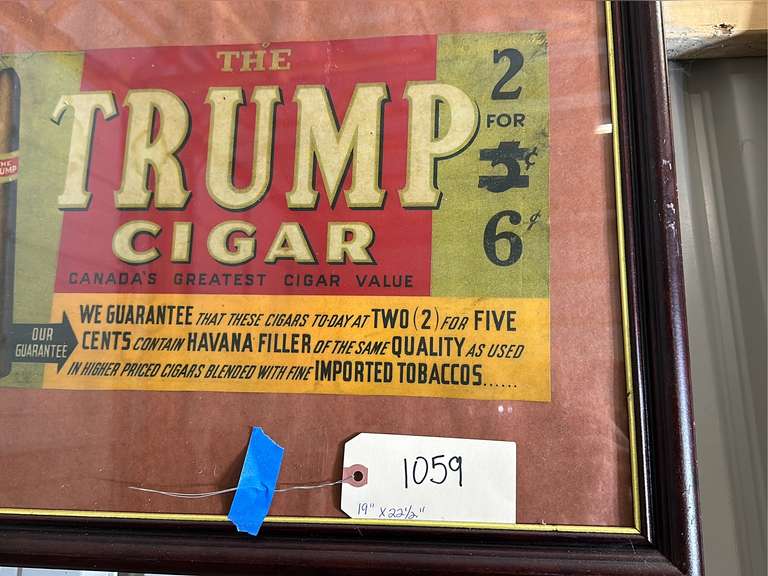 The Trump Cigar framed wall art. not documented print, 19” x 22.5” w ...