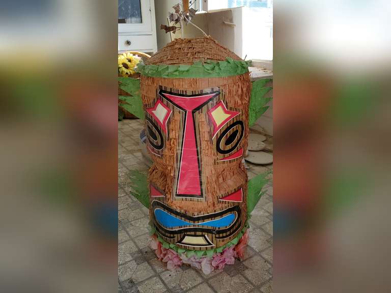 Tiki Multicolor Paper Pinata - Northern Kentucky Auction, LLC