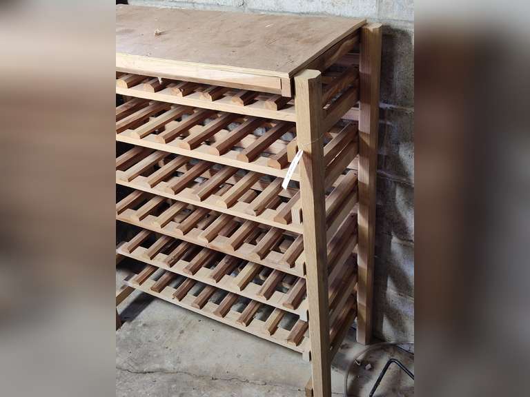 Homemade wood wine rack, approximately 35 in wide 42 in tall 15 in deep ...