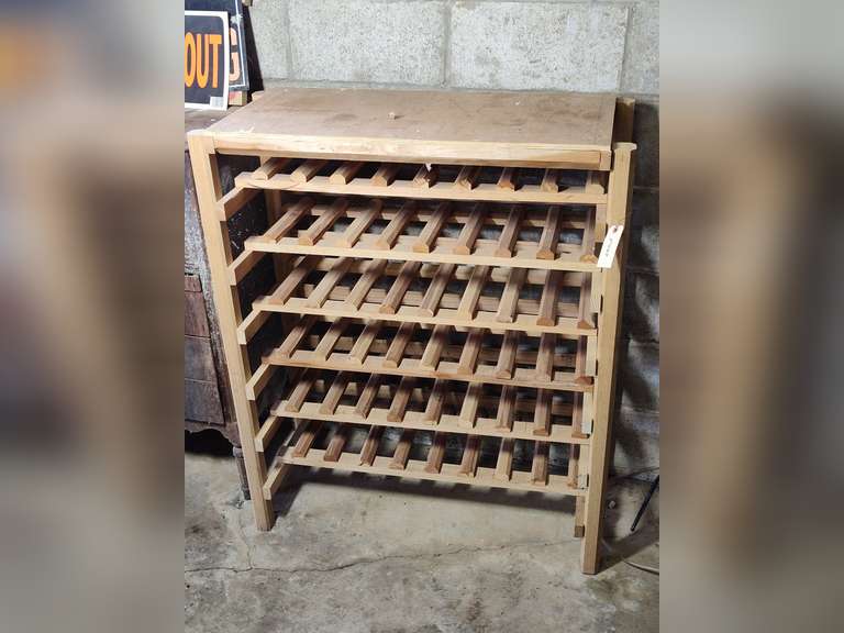 Homemade wood wine rack, approximately 35 in wide 42 in tall 15 in deep ...