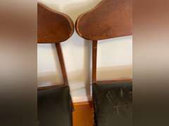 Wood chairs, which need to be refinished and seats recovered. 32 inches ...