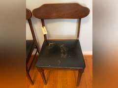 Wood chairs, which need to be refinished and seats recovered. 32 inches ...