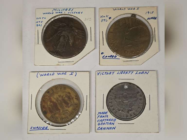 (9) World War I - Honor Peace Victory & Tribute Tokens/Medals - NICE ...
