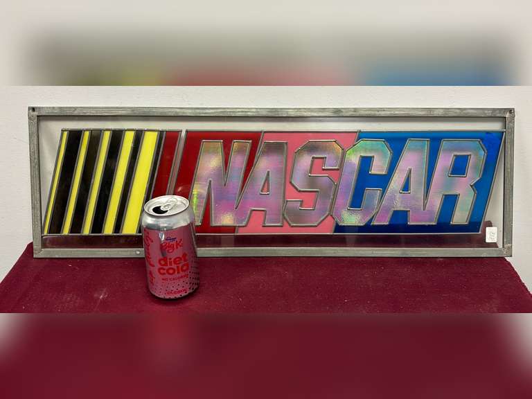 Glass NASCAR sign 27 inches long - Northern Kentucky Auction, LLC