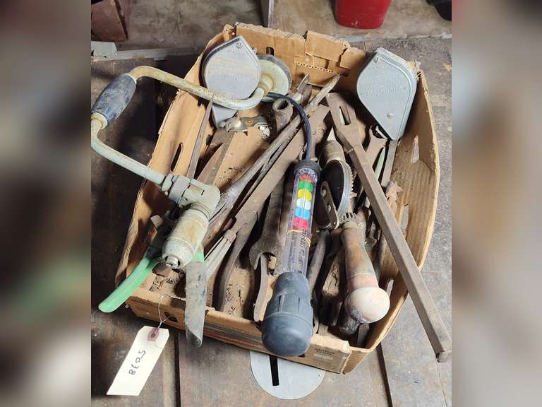 Tool lot hand crank brace, pry bars, wrenches and more - Northern ...