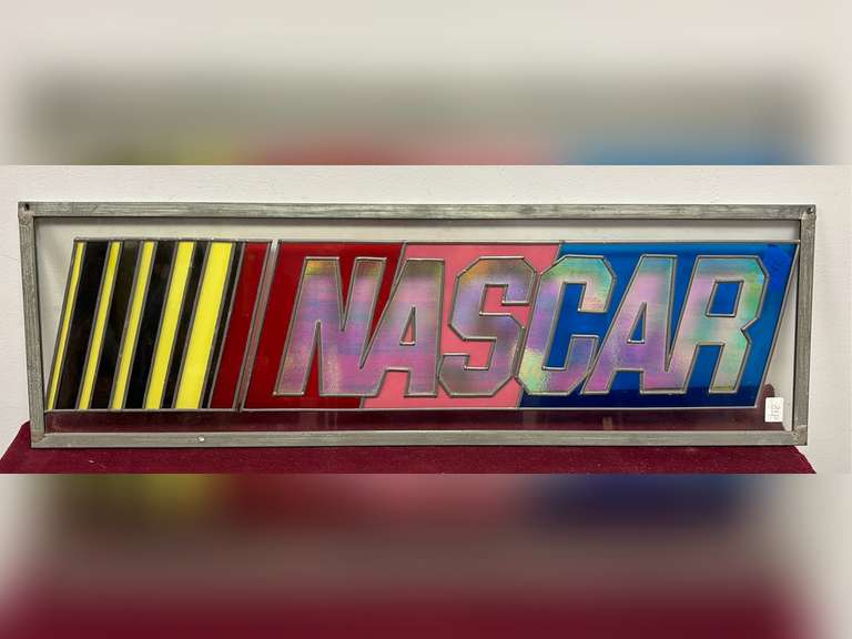 Glass NASCAR sign 27 inches long - Northern Kentucky Auction, LLC