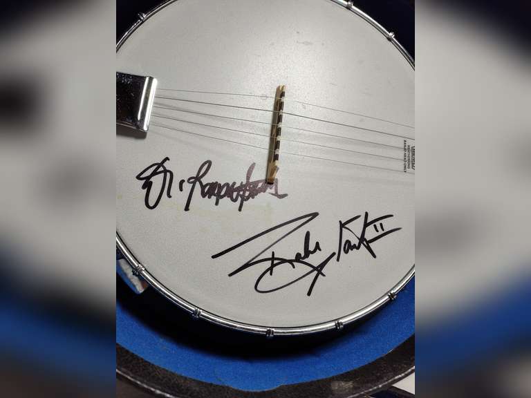 Savannah banjo signed by Ralph Stanley and Ralph Stanley II - Northern ...