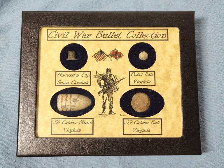 Civil War dug relics 58 caliber mini ball, 69 caliber round ball, small ...