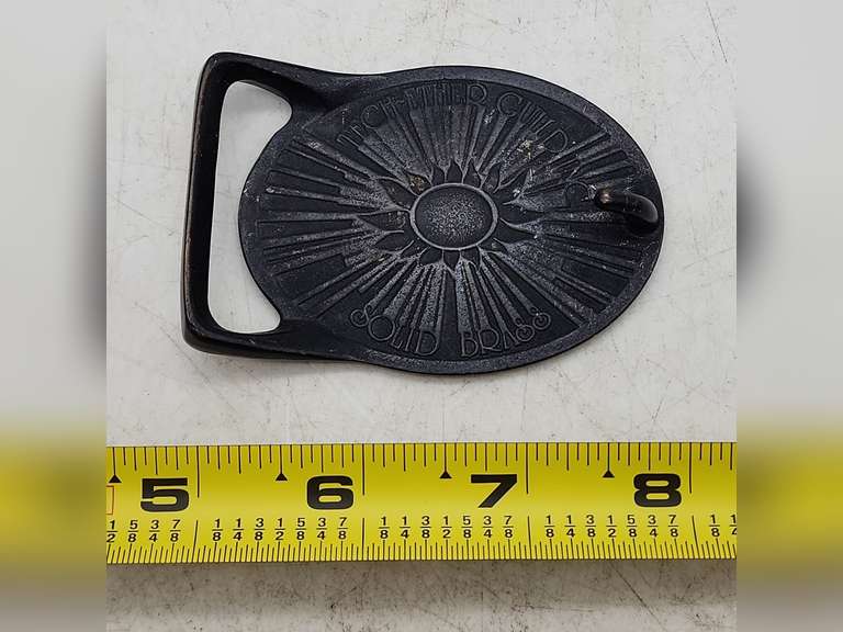 Tech Ether train belt buckle, solid brass - Northern Kentucky Auction, LLC