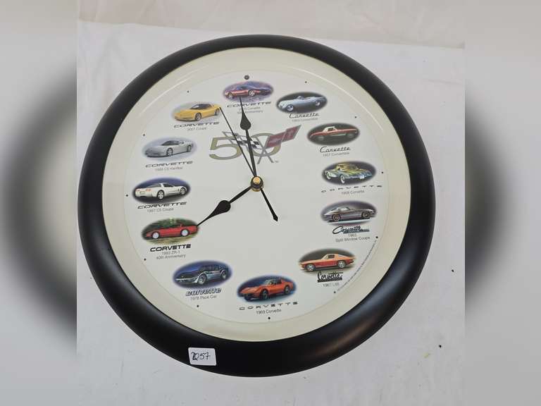Battery operated Corvette clock - Northern Kentucky Auction, LLC