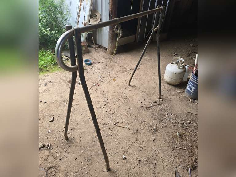 Metal saddle/harness rack, approximately 48" tall, 58" long - Northern ...