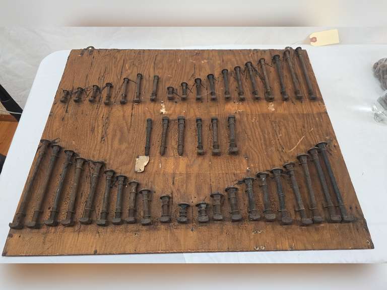 Rustic bolt wall hanging, 18x22in, used for decades at Small's Hardware ...