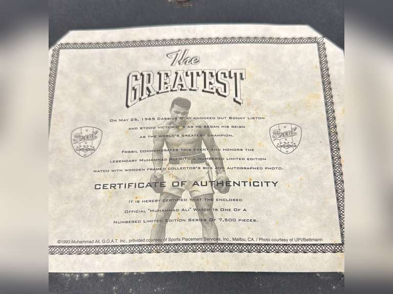 Fossil Muhammad Ali Watch in Original Boxes - Northern Kentucky Auction ...