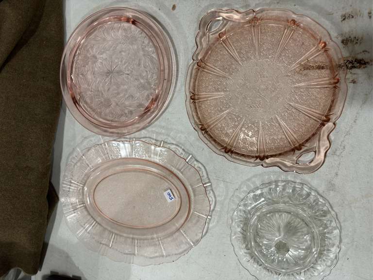 Jeannette Sunflower Pink Cake Plate, Jeannette Glass Pink Depression ...