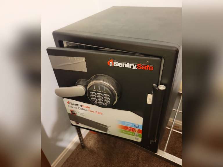 Sentry Safe- 16" x 17" x 17" and Metal Standm Approx 13" x 36" x 18 ...