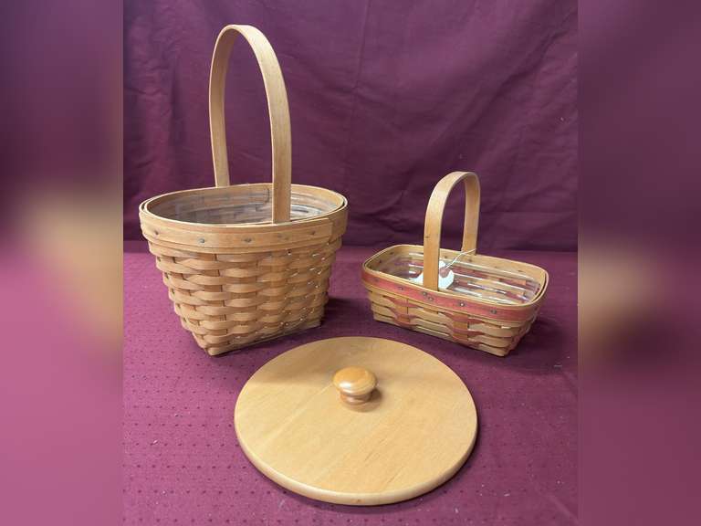 Longaberger Baskets (2) plus Round Lid - Northern Kentucky Auction, LLC
