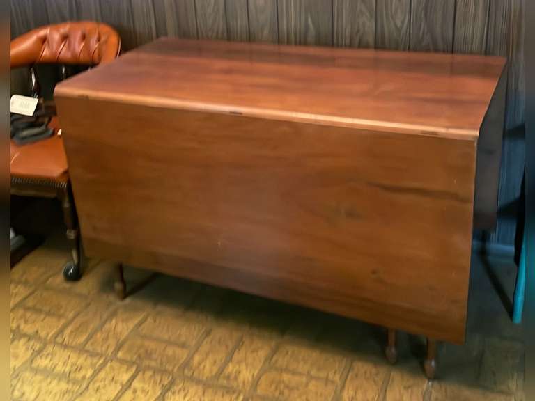 Gateleg table, missing one leg, 68” l fully extended, 47” w x 30.5 ...