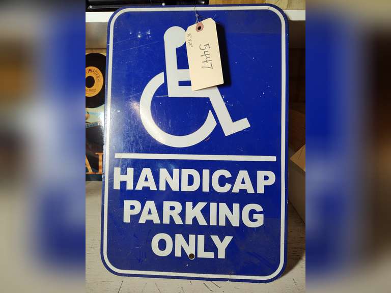 Metal handicap parking sign - Northern Kentucky Auction, LLC