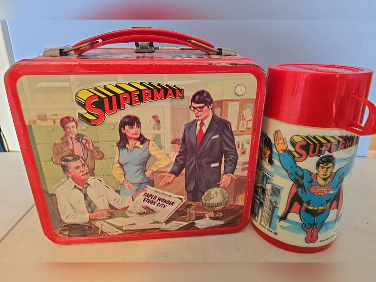 1978 Superman metal lunch box and matching thermos - Northern Kentucky ...