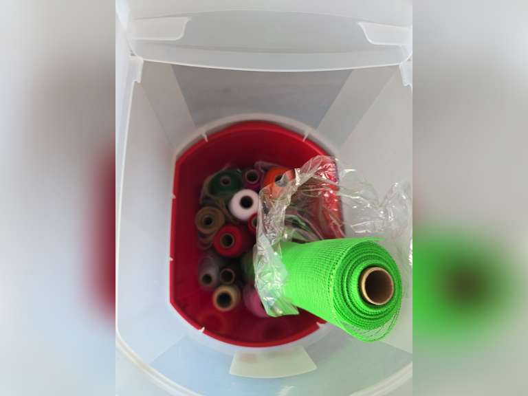 Sterilite wrapping paper tote with deco mesh - Northern Kentucky ...