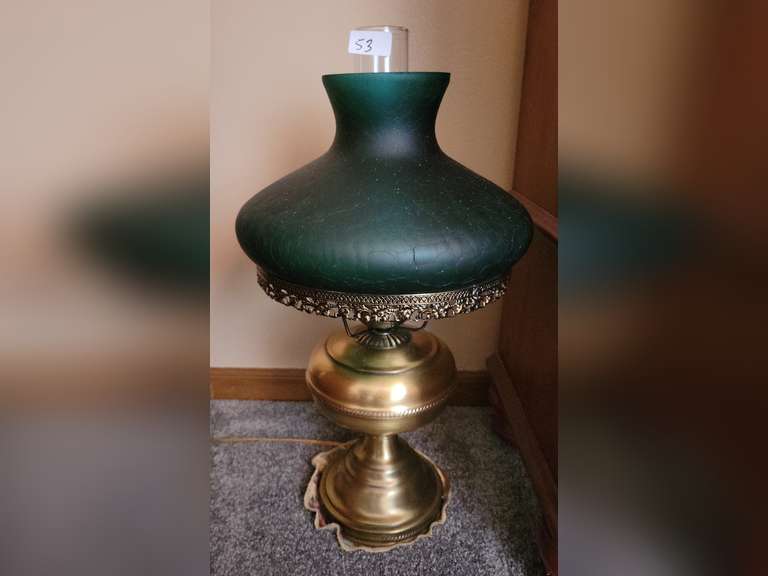 Aladdin Green Shade Lamp - Northern Kentucky Auction, LLC