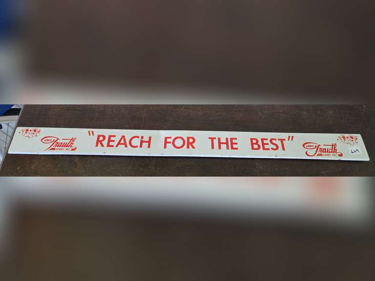 Trauth Dairy metal slide, 27x2in - Northern Kentucky Auction, LLC