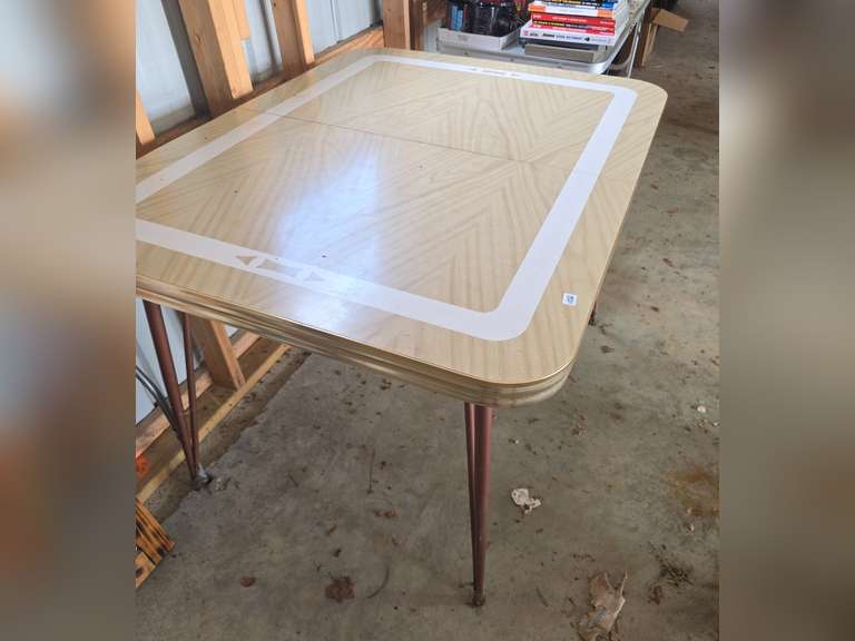 1950-60s Copper legs? dining table, approximately 36x48x30 - Northern ...