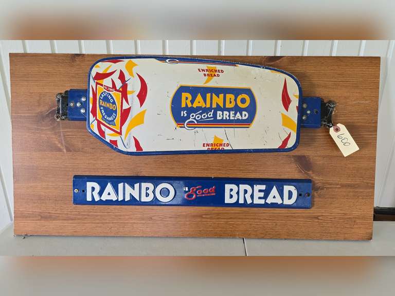 Rainbo bread sign, 34x17in - Northern Kentucky Auction, LLC