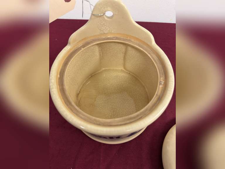 Large Stoneware Blue Salt Cellar Box with lid - Wall Salt cellar box ...