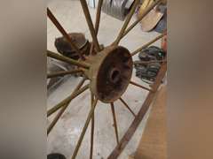 Antique iron horse drawn hay rake wheel with hub - Northern Kentucky ...