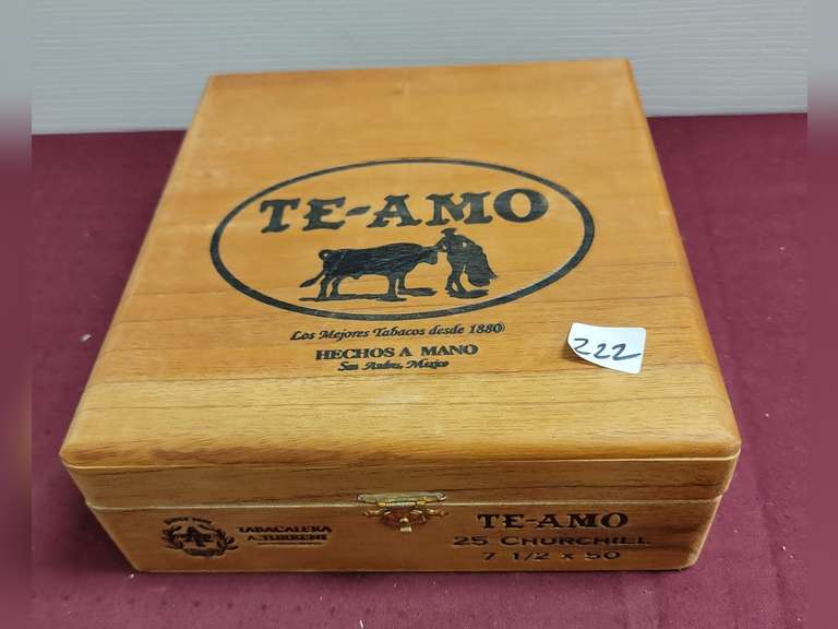 Wooden Te-Amo Cigar Box - Marbles Included - Northern Kentucky Auction, LLC