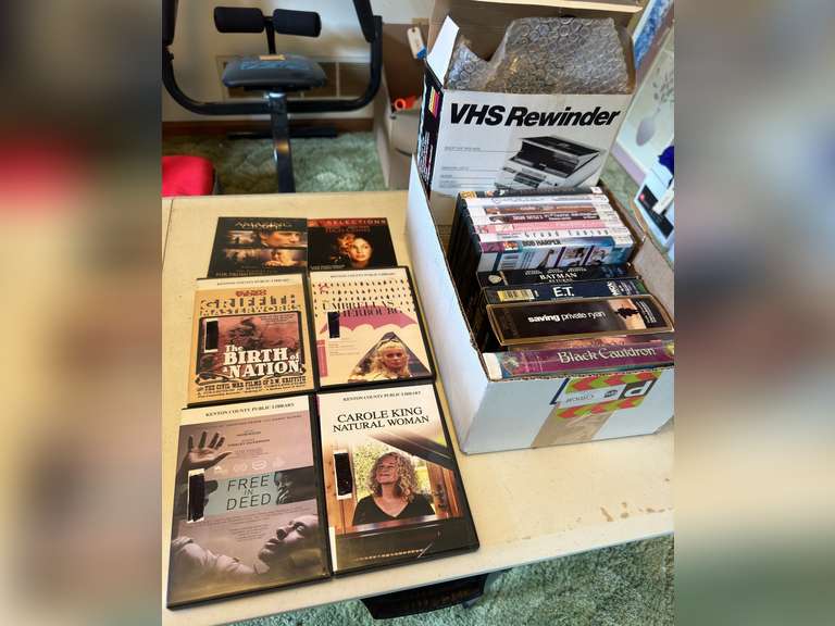 VHS’s and CD’s. Plus VHS rewinder - Northern Kentucky Auction, LLC