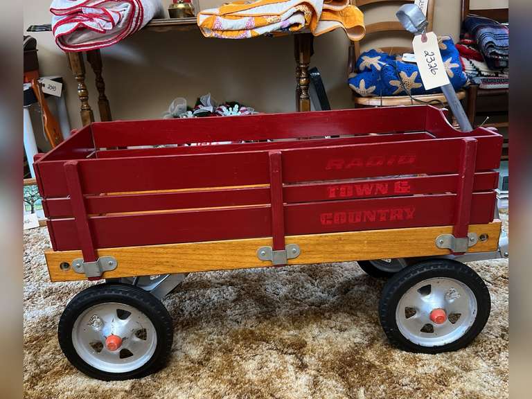 Radio Town and Country wagon and vintage sewing basket. Wagon is 36 ...