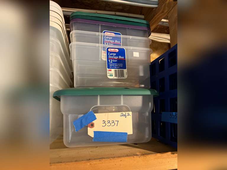 Nine storage containers with lids. - Northern Kentucky Auction, LLC