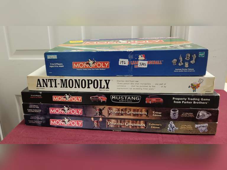 4 - Monopoly Games - 2 Pirates of the Caribbean,1 Mustang Edition, 1 ...