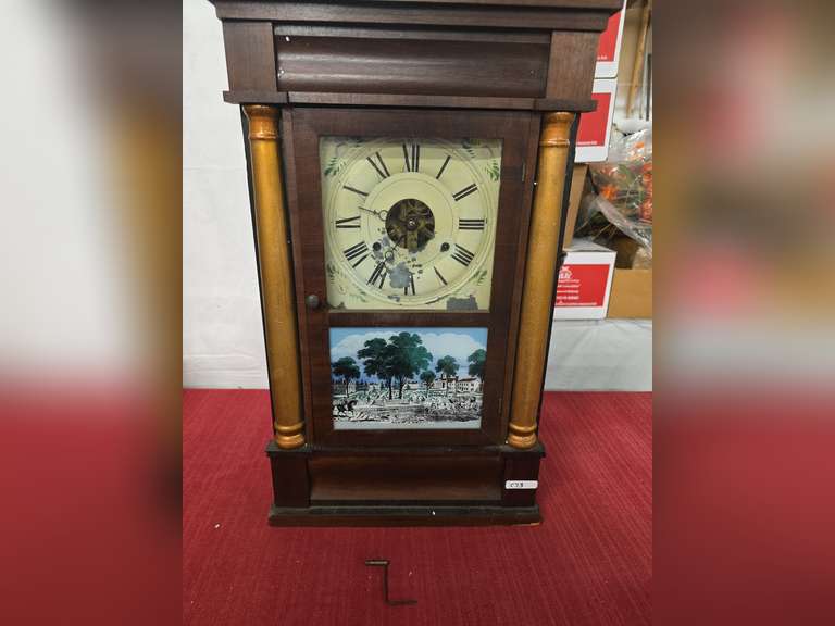 Antique Seth Thomas weight operated shelf clock, approximately 5x15x25 ...