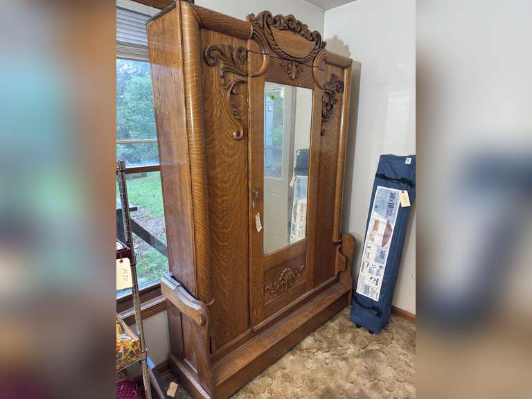 Unusual armoire. Would make a great gun cabinet, 57 inches wide by 18 ...
