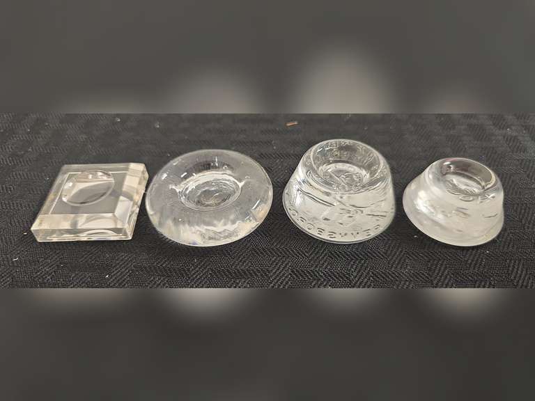 4 Glass marble stands, Davis, Hogue - Northern Kentucky Auction, LLC