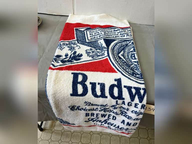 Budweiser beach towel. - Northern Kentucky Auction, LLC