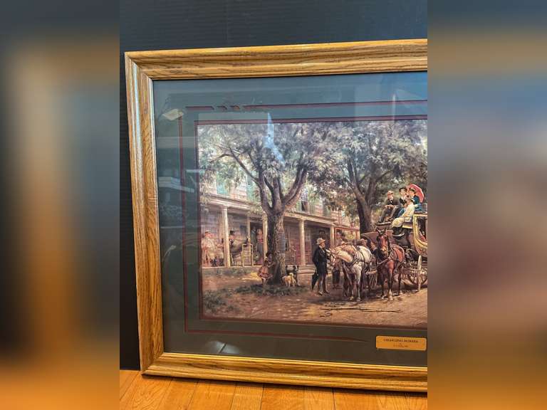 Framed and matted print “Changing Horses” by E. L. Henry, 1880 - 26 1/2 ...