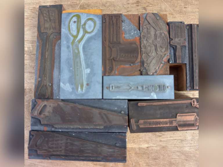Vintage copper printing press plates - Northern Kentucky Auction, LLC