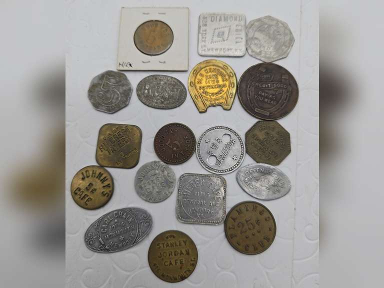 18 Newport, Kentucky Cafe & Merchant Trade Tokens - All Different ...