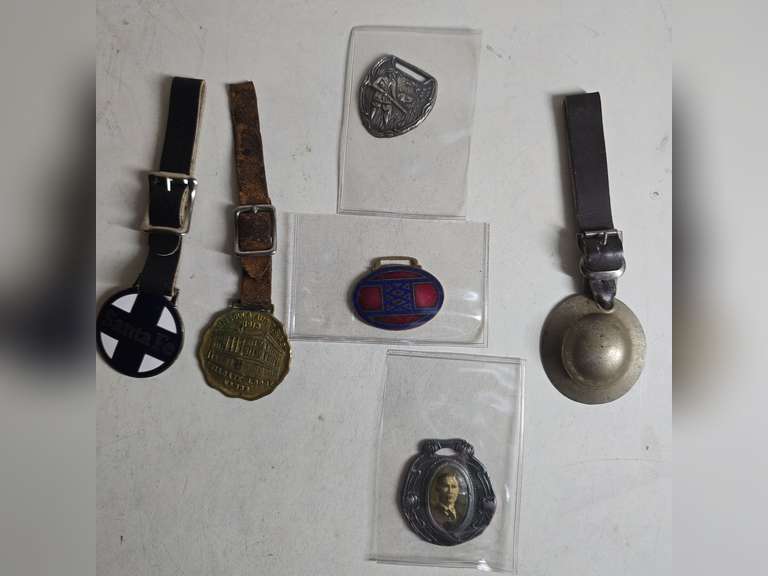 Nice Group of Watch Fobs, Military, Sport, Fraternal, & Santa Fe ...
