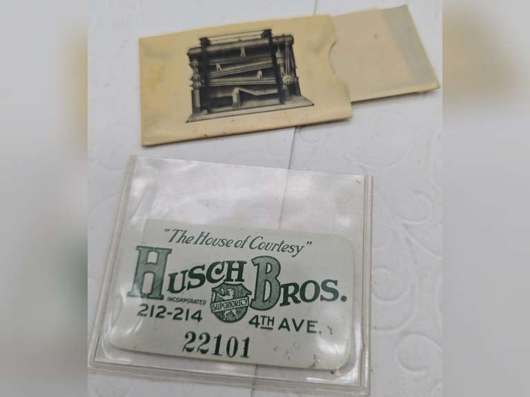 Celluloid Husch Bros 1920s Credit Card & Henry Vogt Machine Co Court ...