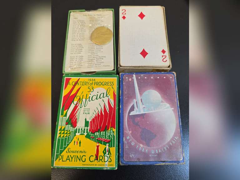 1934 Chicago Worlds Fair = Sealed & 1939 New York Worlds Fair Playing ...