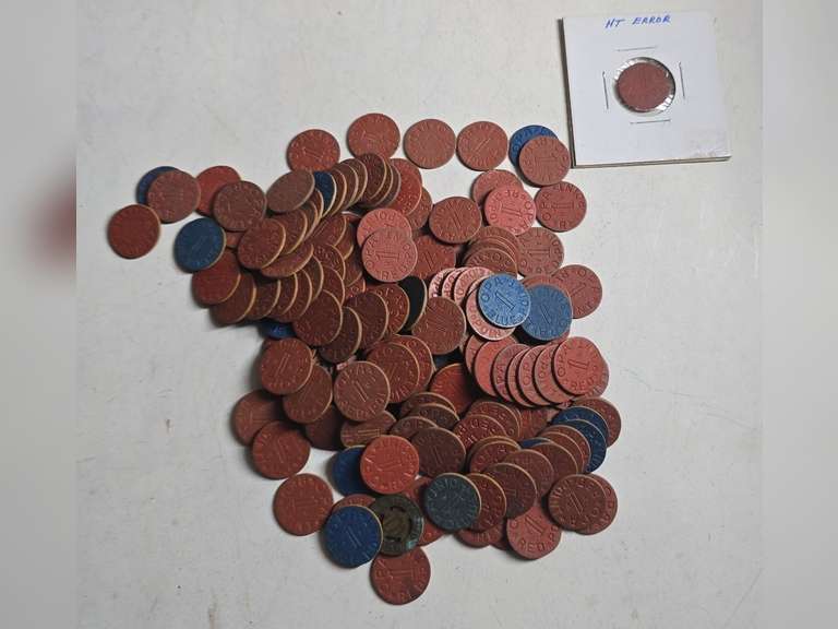 Large Group of Red Point & Blue Point WW2 OPA Ration Token 1942-1995 ...