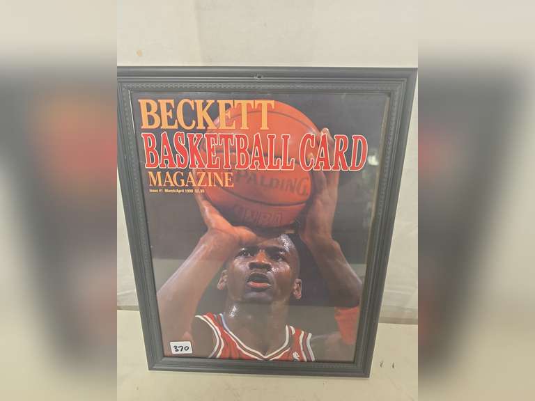 10x12 Framed March/April 1990 Beckett Basketball Card Magazine, Michael ...