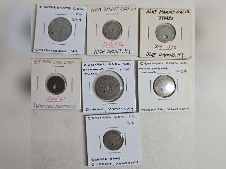 Group of Kentucky Coal Scrip Tokens - Dupont, Uniontown, Wayland ...
