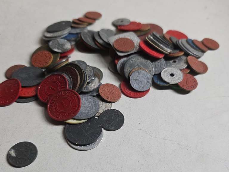 Group of U. S. WW2 Ration Tokens & State Tax Tokens, Many States ...