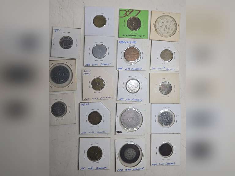Group of 18 Identified Trade & Transit US Tokens - IL, AR, PA, MN, SC ...
